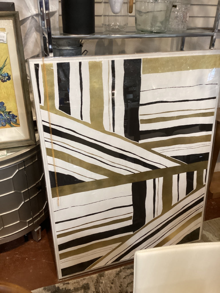 Mitchell Gold Abstract Acrylic Shadowbox Frame with Floating canvas 44